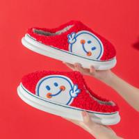 China Home Indoor Slippers Women Winter Cartoon Plush Thick Bottom Warm Couple Style Cute House Non-Slip Shoes Men for sale