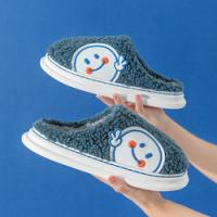 China Home Indoor Slippers Women Winter Cartoon Plush Thick Bottom Warm Couple Style Cute House Non-Slip Shoes Men for sale