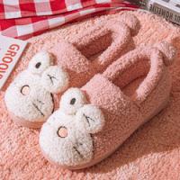 China Men Autumn Winter Closed Toe Plush Warm Home Indoor Slippers Women Cartoon Doraemon Shape TPR Non-Slip House Shoes for sale