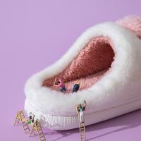 China 2021 new winter cartoon Flower shape slippers Skin-Friendly plush non-slip material sole house shoes for sale