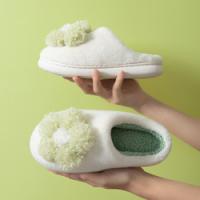 China 2021 new winter cartoon Flower shape slippers Skin-Friendly plush non-slip material sole house shoes for sale