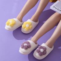 China Hot selling fashion solid color Home Indoor Slippers wholesale Warm autumn and winter women Shoes with high quality for sale