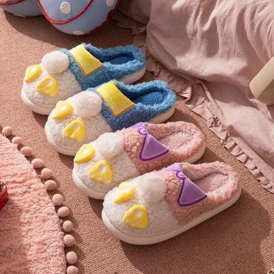 China Hot sale 2021 new female autumn and winter slippers delicate plush light weight anti-slip home shoes for sale