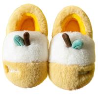 China Custom Children Slippers Girls Autumn Winter Home Indoor Shoes Boys Warm Non-Slip Cartoon Apple Shape Baby Slippers for sale