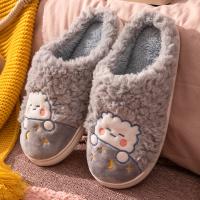 China New winter Cute Sleeping Bear Shape Thick Bottom Home Indoor Slippers Women Plush Warm Non-Slip garden shoes for sale