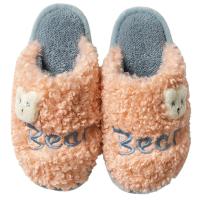China Women New Design Cute Bear Shape Home Indoor Slippers Non-Slip hick sole Men Cheap Winter Warm House Shoes for sale