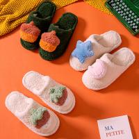 China Winter Christmas Home Indoor Slippers Cartoon Cute Plush Warm Non-Slip House Shoes Pinecone Moon Star ladies closed shoes for sale