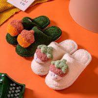 China Winter Christmas Home Indoor Slippers Cartoon Cute Plush Warm Non-Slip House Shoes Pinecone Moon Star ladies closed shoes for sale