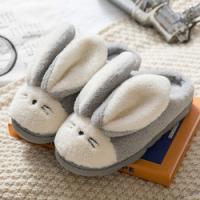 China New Design Cartoon Cute Long Rabbit Three-dimensional Shape Home Indoor Slippers Plush Warm Non-Slip bedroom Shoes for sale