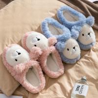 China hot sales female Slippers Adult Winter Indoor Soft Bottom Household Antiskid Cartoon Lovely Couple Warm soft Plush Slippers for sale
