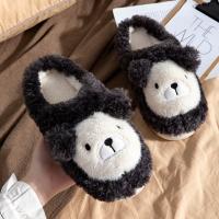 China hot sales female Slippers Adult Winter Indoor Soft Bottom Household Antiskid Cartoon Lovely Couple Warm soft Plush Slippers for sale