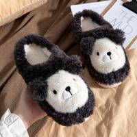 China hot sales female Slippers Adult Winter Indoor Soft Bottom Household Antiskid Cartoon Lovely Couple Warm soft Plush Slippers for sale