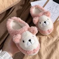 China hot sales female Slippers Adult Winter Indoor Soft Bottom Household Antiskid Cartoon Lovely Couple Warm soft Plush Slippers for sale
