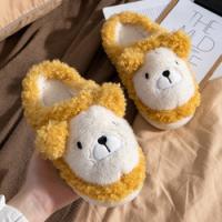 China hot sales female Slippers Adult Winter Indoor Soft Bottom Household Antiskid Cartoon Lovely Couple Warm soft Plush Slippers for sale