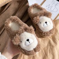 China hot sales female Slippers Adult Winter Indoor Soft Bottom Household Antiskid Cartoon Lovely Couple Warm soft Plush Slippers for sale