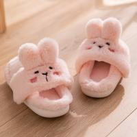 China New Design Cartoon Cute Rabbit Home Slippers Women Winter Rabbit Hair Warm Anti-Slip Plush Comfort fluffy fur house Shoes for sale