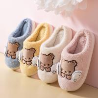 China Wholesale New Design Cute Animal Shape Winter Home Indoor Slippers Female Plush Warm Non-Slip Flat sole house Shoes for sale