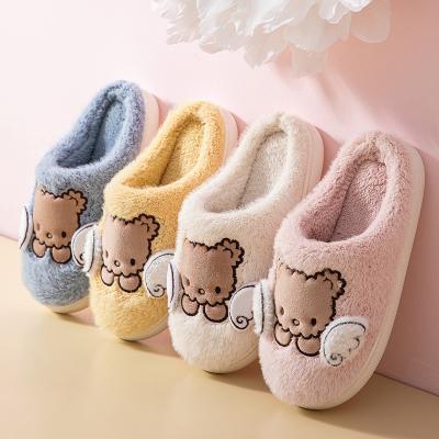 China Wholesale New Design Cute Animal Shape Winter Home Indoor Slippers Female Plush Warm Non-Slip Flat sole house Shoes for sale
