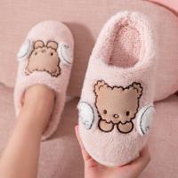 China Wholesale New Design Cute Animal Shape Winter Home Indoor Slippers Female Plush Warm Non-Slip Flat sole house Shoes for sale