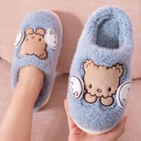 China Wholesale New Design Cute Animal Shape Winter Home Indoor Slippers Female Plush Warm Non-Slip Flat sole house Shoes for sale