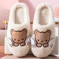 China Wholesale New Design Cute Animal Shape Winter Home Indoor Slippers Female Plush Warm Non-Slip Flat sole house Shoes for sale