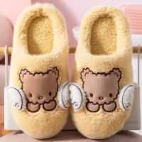 China Wholesale New Design Cute Animal Shape Winter Home Indoor Slippers Female Plush Warm Non-Slip Flat sole house Shoes for sale