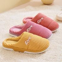 China New design 2021 indoor and outdoor letter decoration slippers soft Flannel thermal Half-Pack Heel winter shoes for sale