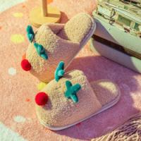 China High quality women PVC material non-slip slippers soft sole delicate plush shoes autumn and winter for sale