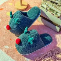 China Female new 2021 winter custom indoor and outdoor cute slippers breathable soft thermal shoes for women and male for sale