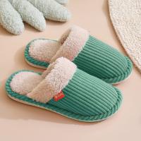 China 2021 New Design Corduroy Couple Home indoor Slippers Female Candy Color Thermal Hard-Wearing Casual Shoes for sale