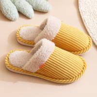 China 2021 New Design Corduroy Couple Home indoor Slippers Female Candy Color Thermal Hard-Wearing Casual Shoes for sale