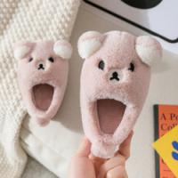 China Hot sales Popular Winter Warm ladies Home slipper Plush cute Bear house shoes women fluffy soft floor slipper for sale