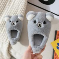 China Hot sales Popular Winter Warm ladies Home slipper Plush cute Bear house shoes women fluffy soft floor slipper for sale