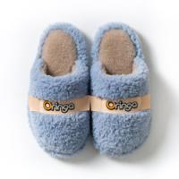 China 2021 New Fashion Winter Man And Woman Home Plush shoes Furry Faux Fur Slides Slippers ladies solid color slipper for sale