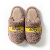 China 2021 New Fashion Winter Man And Woman Home Plush shoes Furry Faux Fur Slides Slippers ladies solid color slipper for sale