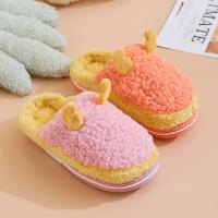 China New arrival 3D Cartoon Antlers Children Slippers Fashion Cute Warm Non-Slip Baby House Indoor Slippers faux fur for sale