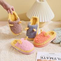 China New arrival 3D Cartoon Antlers Children Slippers Fashion Cute Warm Non-Slip Baby House Indoor Slippers faux fur for sale