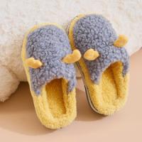 China New arrival 3D Cartoon Antlers Children Slippers Fashion Cute Warm Non-Slip Baby House Indoor Slippers faux fur for sale