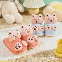 China 2021 New Design Winter Cartoon Bear Couple Slippers Female Cute  Plush Thermal Non-slip Home indoor Shoes for sale