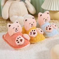China 2021 New Design Winter Cartoon Bear Couple Slippers Female Cute  Plush Thermal Non-slip Home indoor Shoes for sale