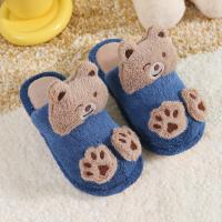 China 2021 New Design Winter Cartoon Bear Couple Slippers Female Cute  Plush Thermal Non-slip Home indoor Shoes for sale