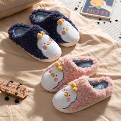 China Breathable plush new winter Flat bottom house shoes cartoon thermal indoor bedroom leisure slipper ladies for sale