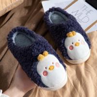 China Breathable plush new winter Flat bottom house shoes cartoon thermal indoor bedroom leisure slipper ladies for sale