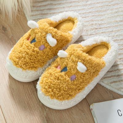 China Ladies cute and vivid cartoon upper indoor slippers wholesale delicate plush soft sole hard-wearing shoes for sale