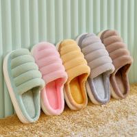 China new fashion cute Caterpillar design Couple Rabbit Hair Slipper Autumn Winter Men Warm Non-Slip Home Indoor slippers with low MOQ for sale