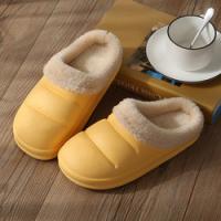 China Wholesale Custom 2021 Simply Winter  Women Waterproof indoor outdoor Slippers non-slip Warm Plush solid color EVA house shoes for sale
