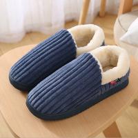 China Custom New Design Corduroy Bowknot Slipper Women and Male Home Indoor Wrap Heel house lining shoes female fur slippers for sale