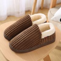 China Custom New Design Corduroy Bowknot Slipper Women and Male Home Indoor Wrap Heel house lining shoes female fur slippers for sale