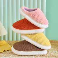China Manufacturer Custom logo Thick Bottom Couple Home Indoor Slipper Thermal Non-slip Plush house Shoes female fur slippers for sale