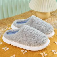 China Manufacturer Custom logo Thick Bottom Couple Home Indoor Slipper Thermal Non-slip Plush house Shoes female fur slippers for sale